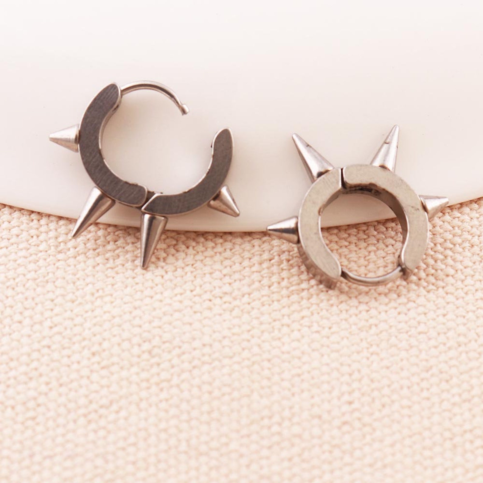 Stainless Steel Black Mens Gifts Punk Rock Earrings 14mm - Etsy