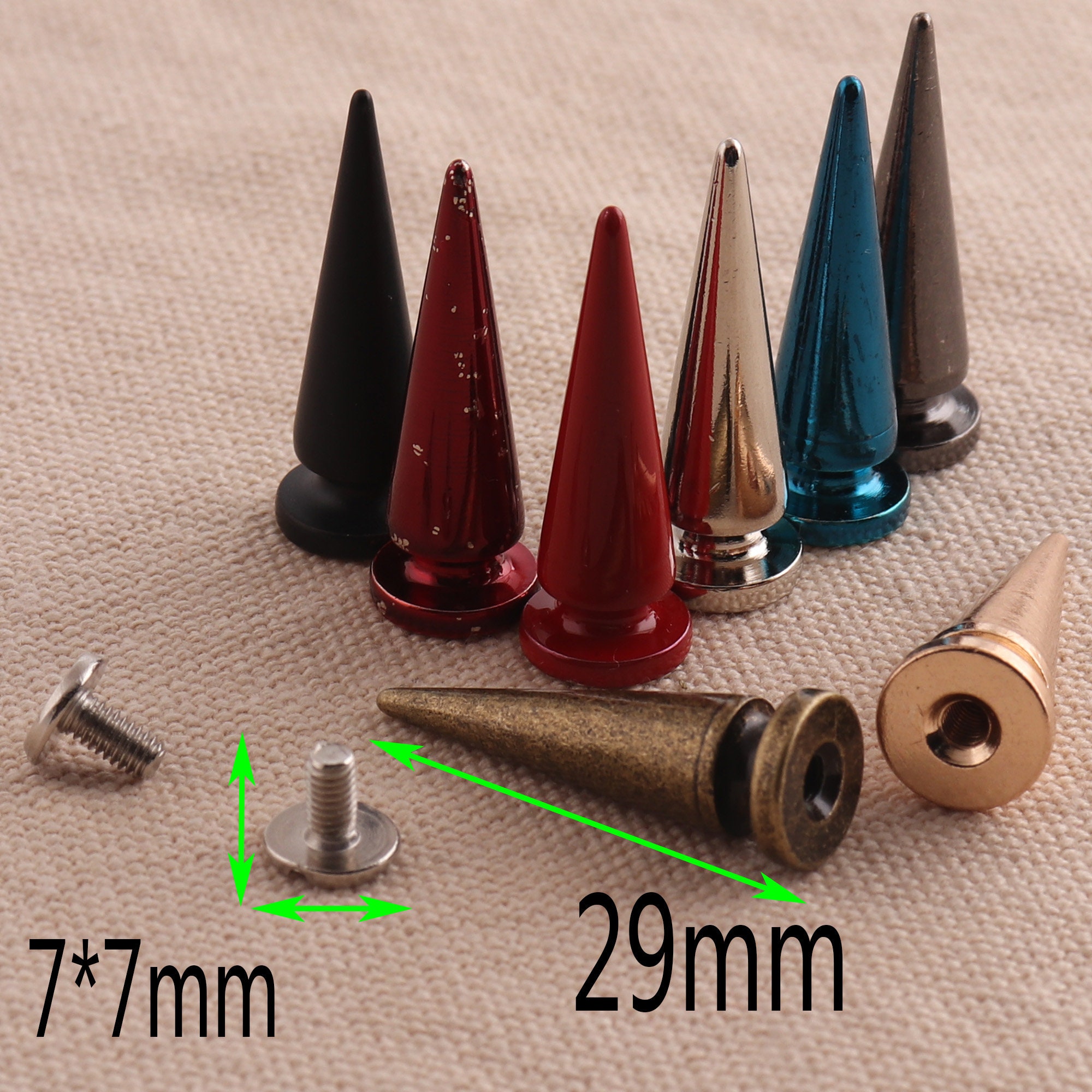 10 Full Sets Bullet Punk Spikesleather Crafts Screw Punk - Etsy