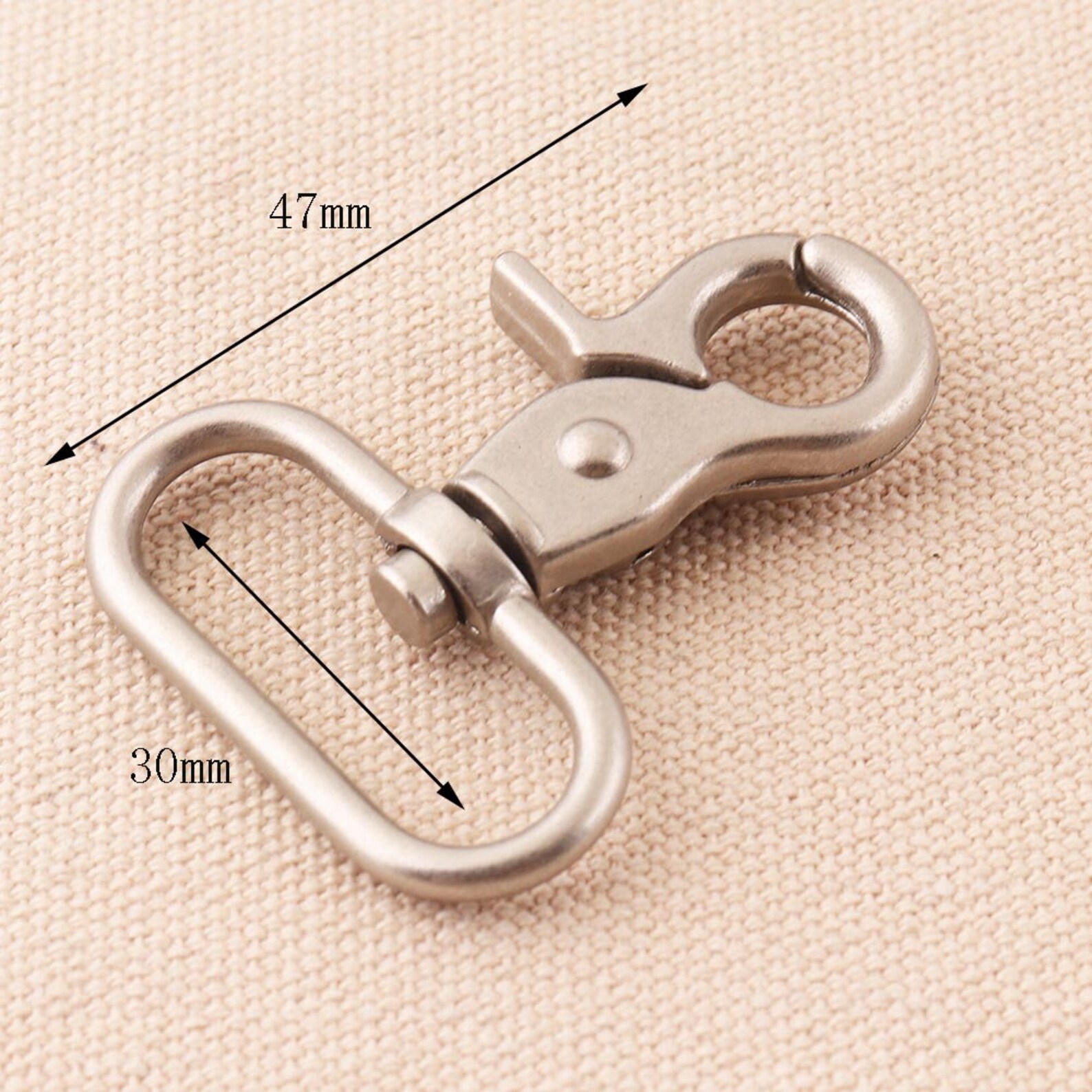 47*30mm Matte Silver Trigger Snap Hook Large Metal Swivel Lobster ...