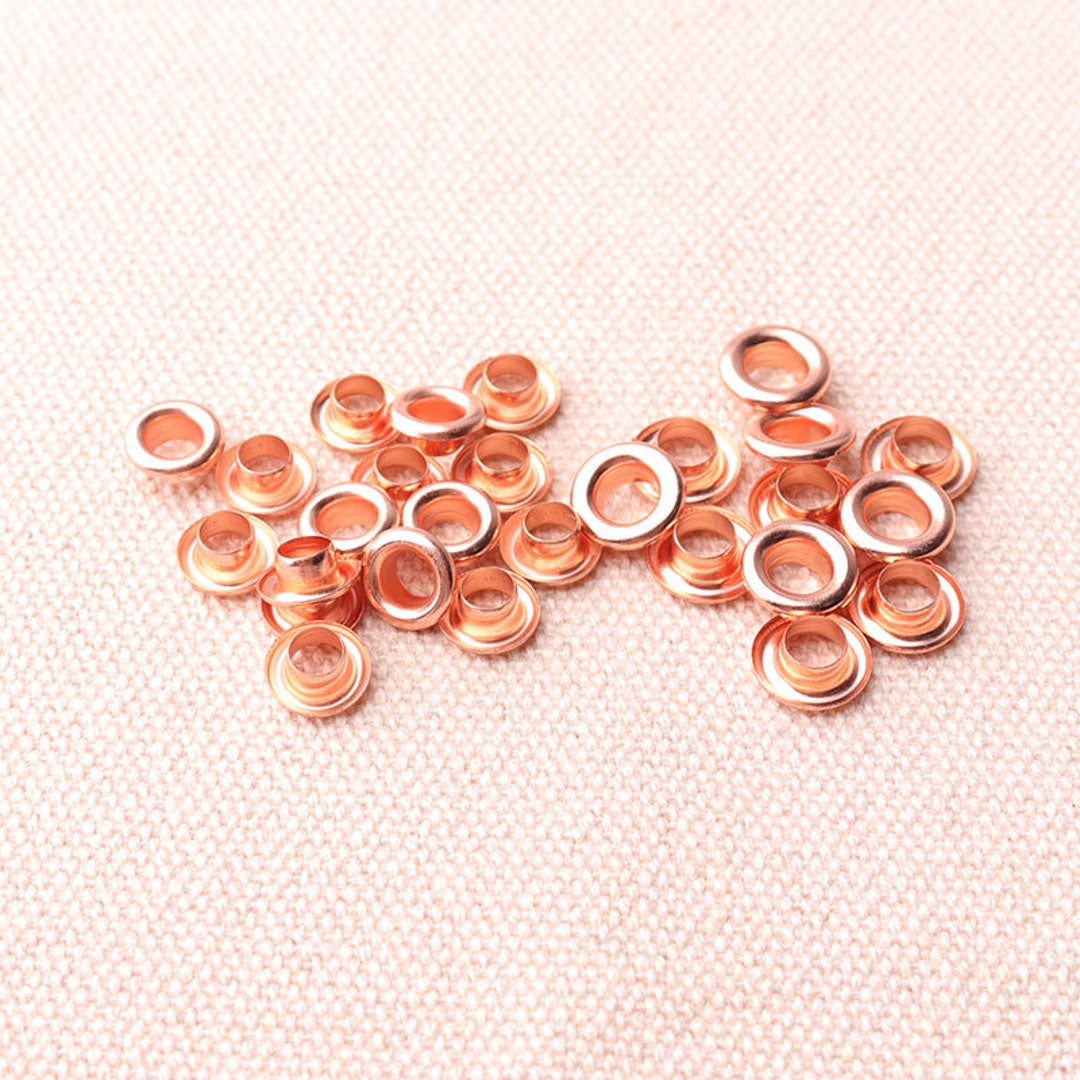100pcs 7/8mm Rose Gold Eyelets Grommets Small Grommet Eyelet for Bead ...