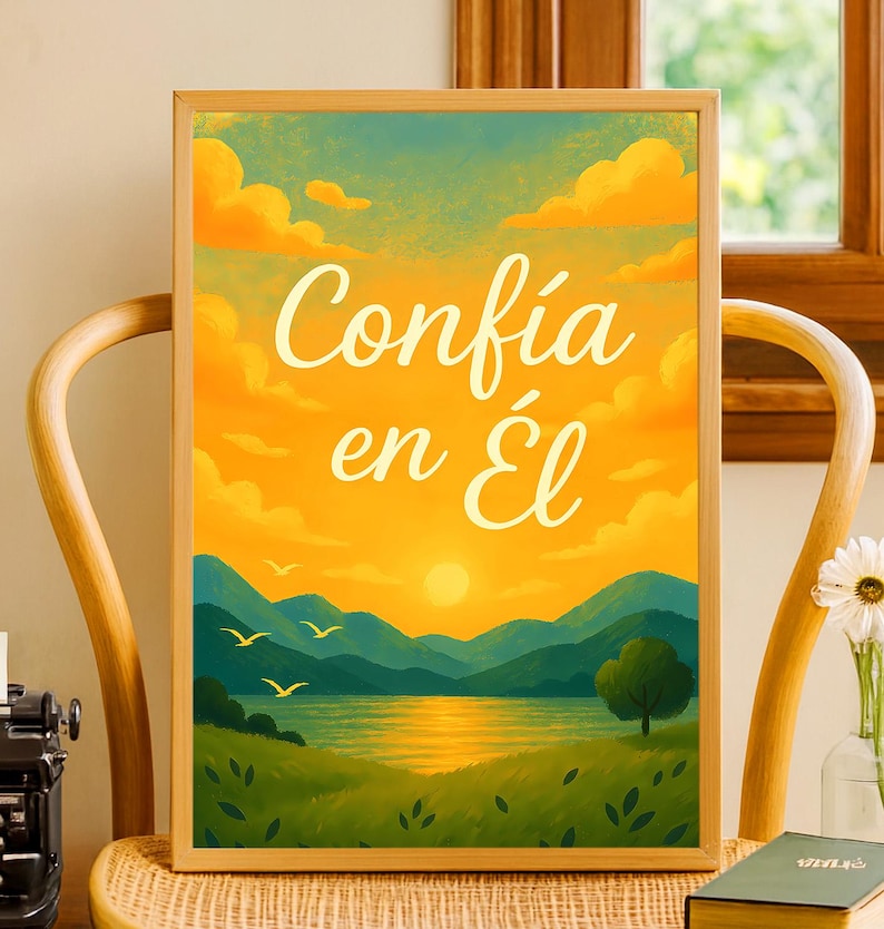 Confía En Él | Lámina Cristiana En Español | Arte Inspirador Imprimible ...