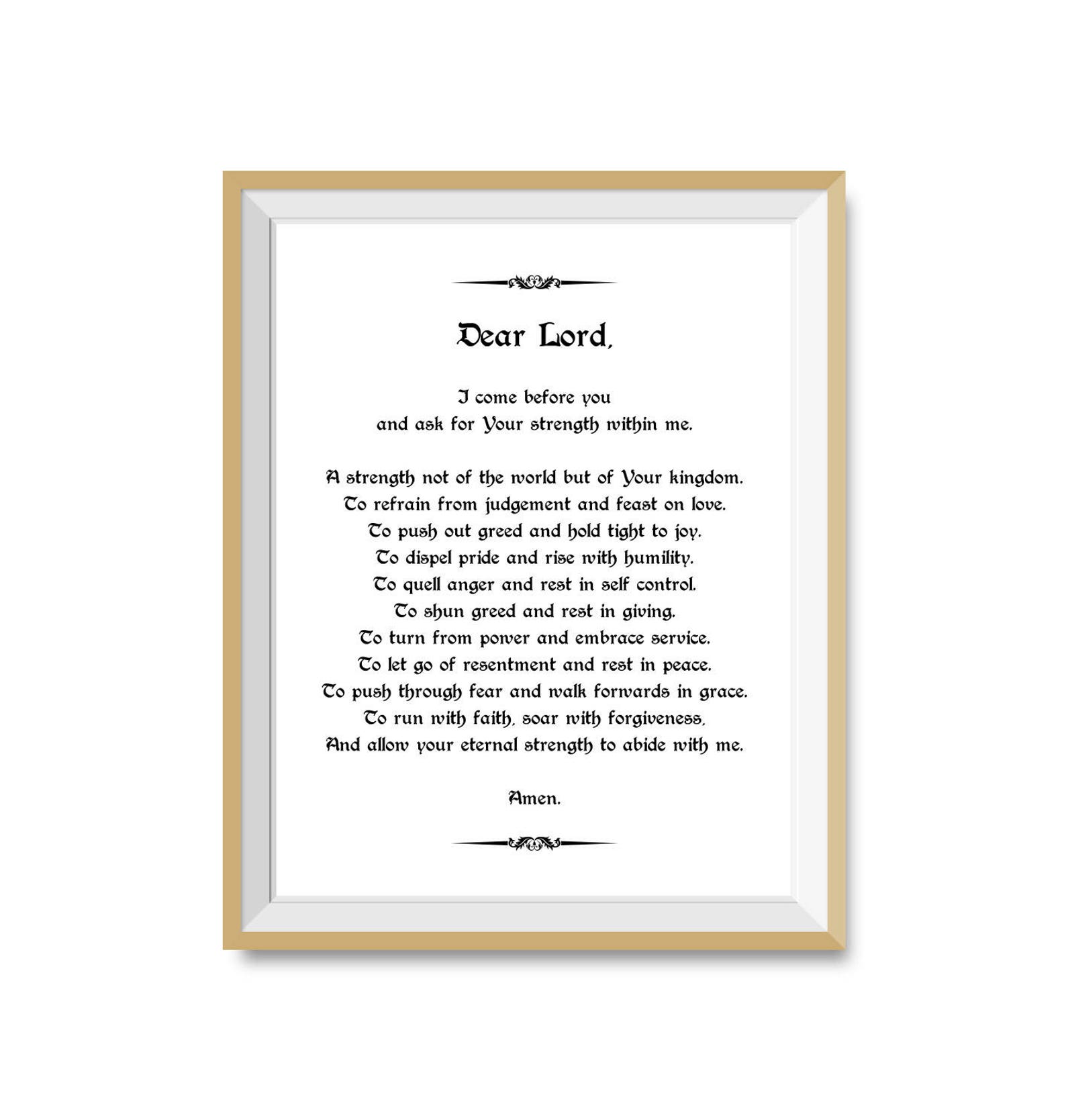 Prayer for Strength Printable, Bible Verse Art Print, Scripture Digital ...