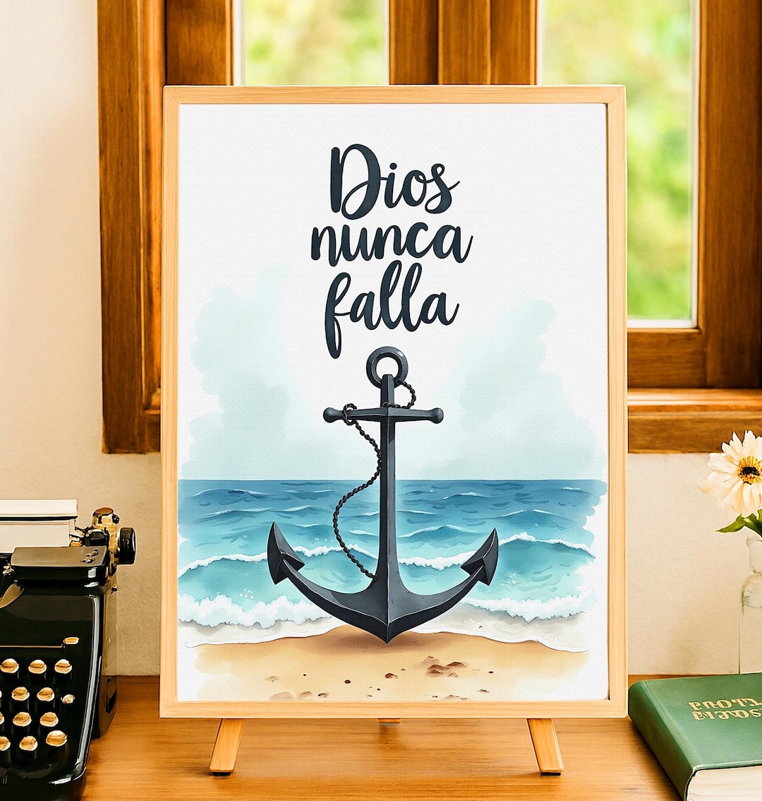 Dios Nunca Falla | Lámina Cristiana Con Ancla | Arte Inspirador ...