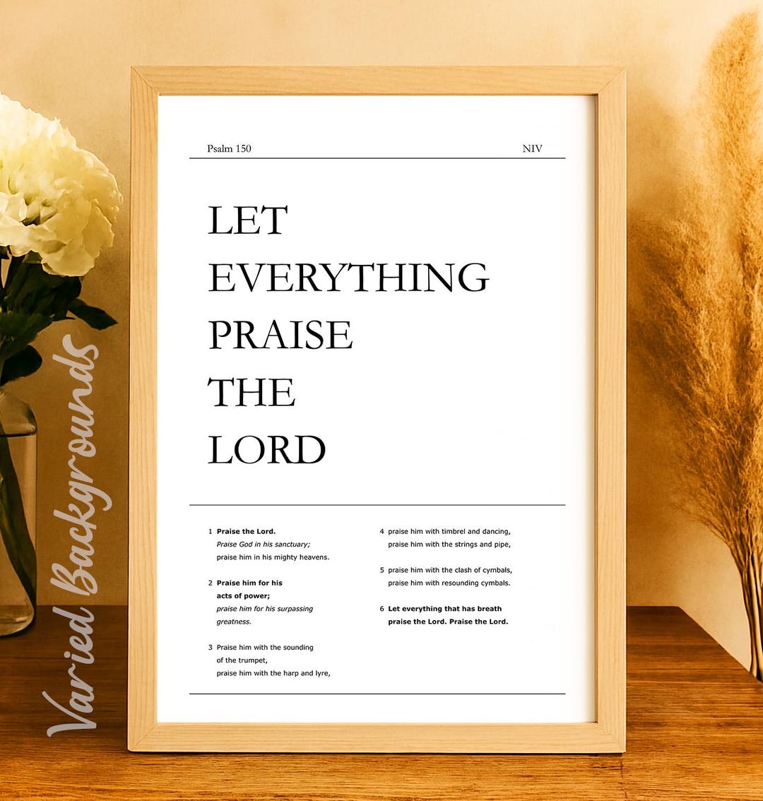 Psalm 150 Printable NIV | Let Everything That Breathes Wall Art ...