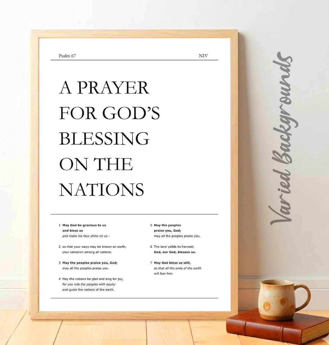 Psalm 67 Printable NIV | God Be Merciful Wall Art | Christian Scripture ...