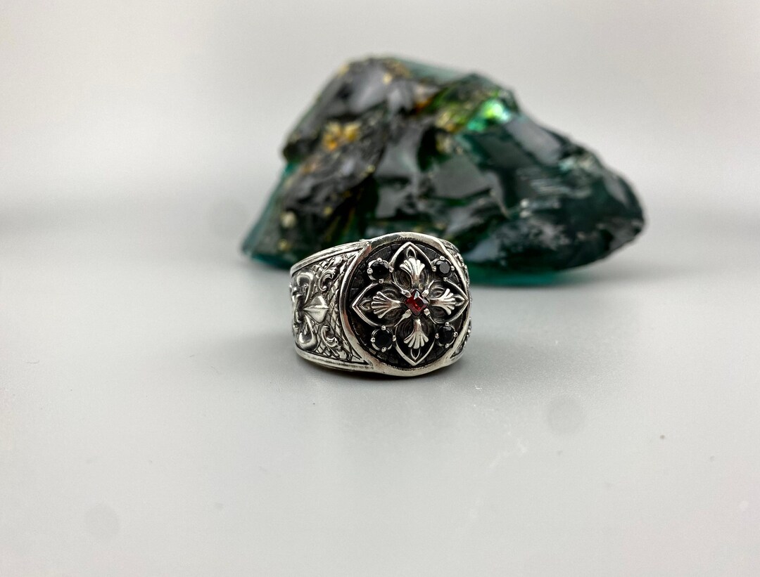 Large Men's Ring, Solid 925 Sterling Silver, Royal Men's Ring, Heavy ...