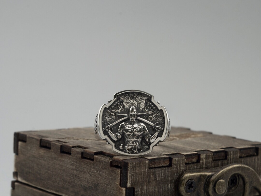 Ukrainian Warrior Cossack Ring - Sterling Silver 925 Handmade Biker ...