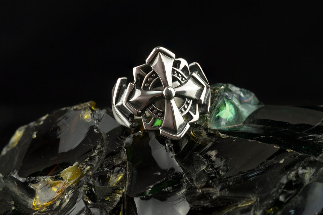 925 Sterling Silver Signet Cross Ring - Men's Knights Templar Maltese ...