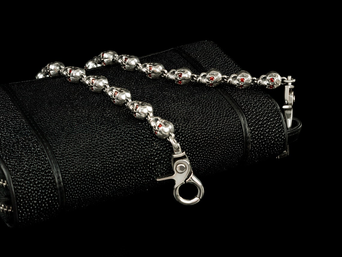 Skull Wallet Chain Biker Wallet Chain Silver Wallet Chain Men - Etsy