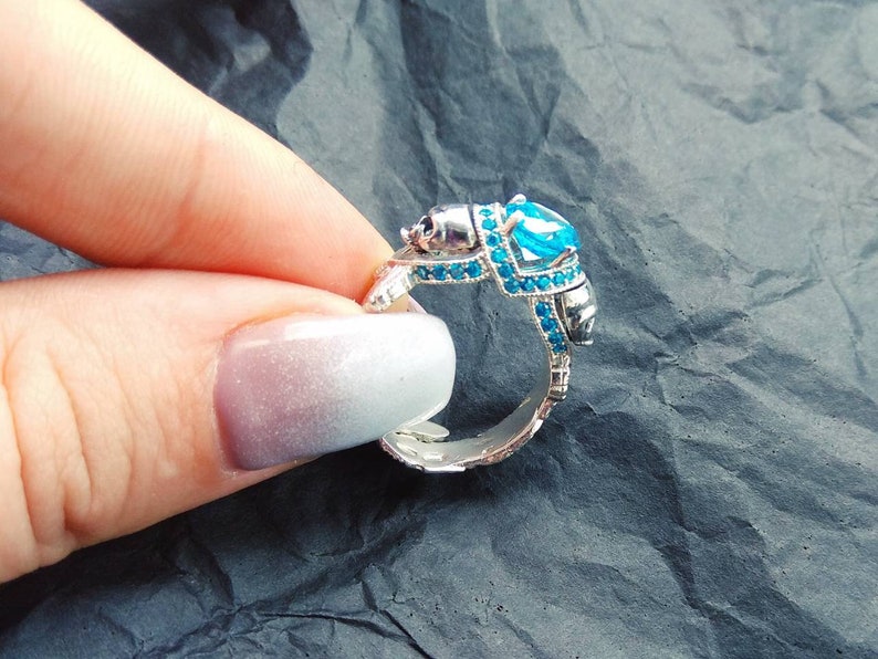 Skull Ring Women's Silver Skull Ring Adjustable Ring Skull | Etsy