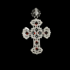 Unique Multi-gemstone Red Cross Pendant in Sterling Silver 925 Necklace ...