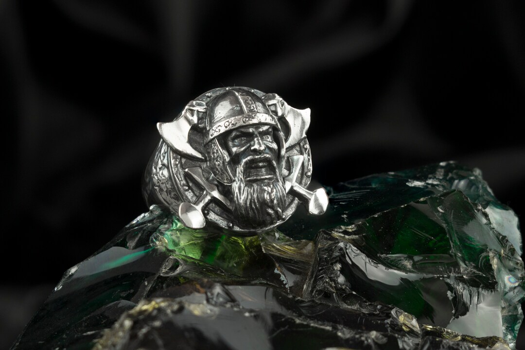 Scandinavian Viking Warrior Silver Ring - Norse Mythology Inspired ...