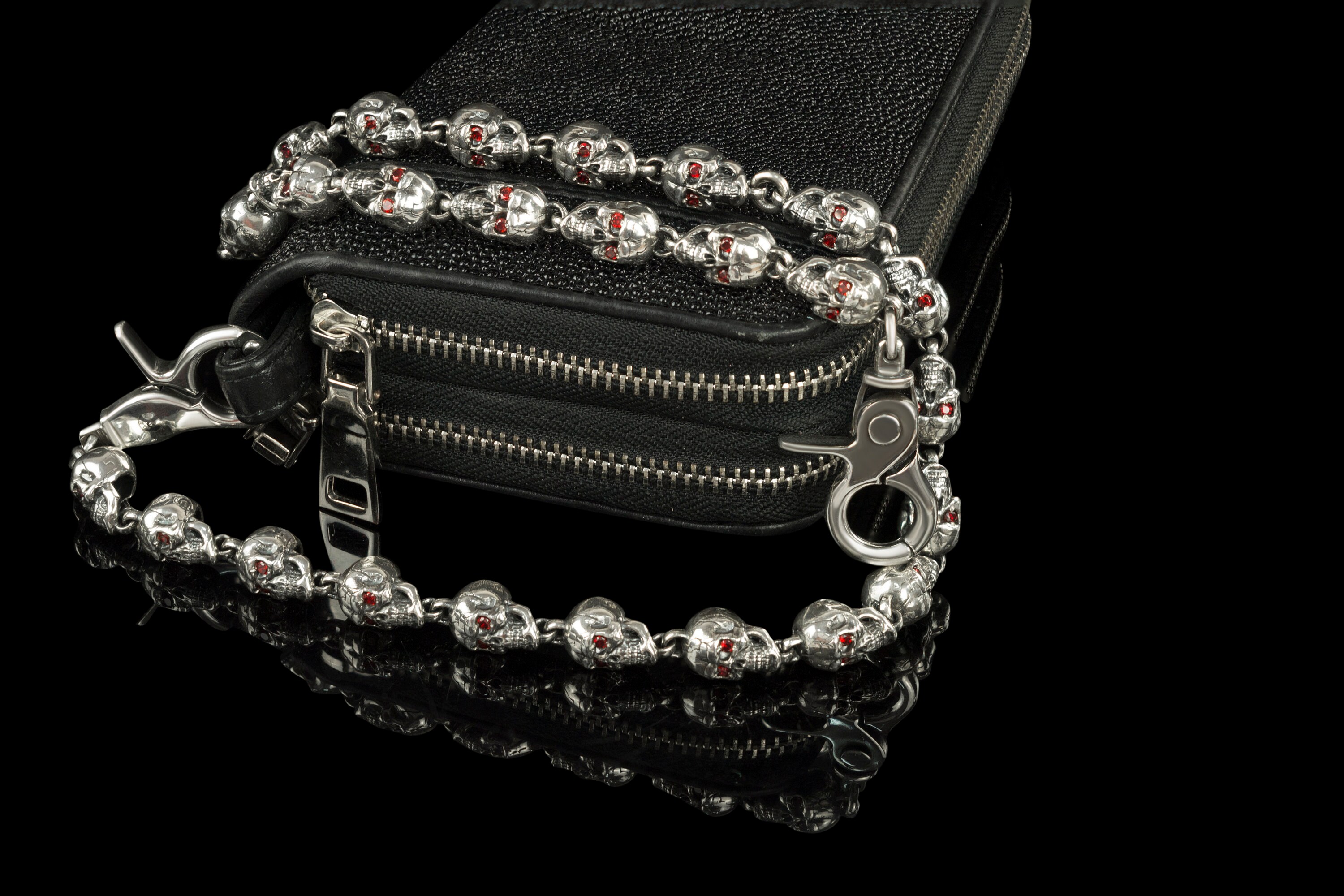 Skull Wallet Chain Biker Wallet Chain Silver Wallet Chain Men - Etsy