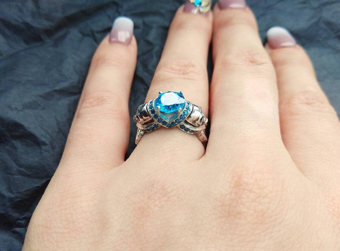 Skull ring Women's silver skull ring Adjustable ring | Etsy