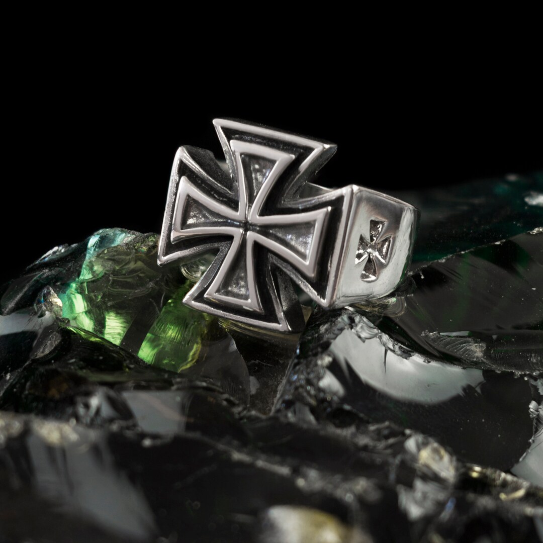 Maltese Cross Ring Heavy Ring for Him Biker's Jewelry Cross Pattee - Etsy