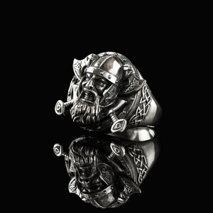 Thor Ring Silver Viking Ring Celtic Silver Ring Thor Hammer - Etsy