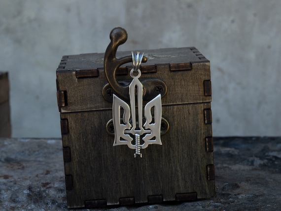 Trident With Sword Ukrainian Trident Silver Tryzub | Etsy