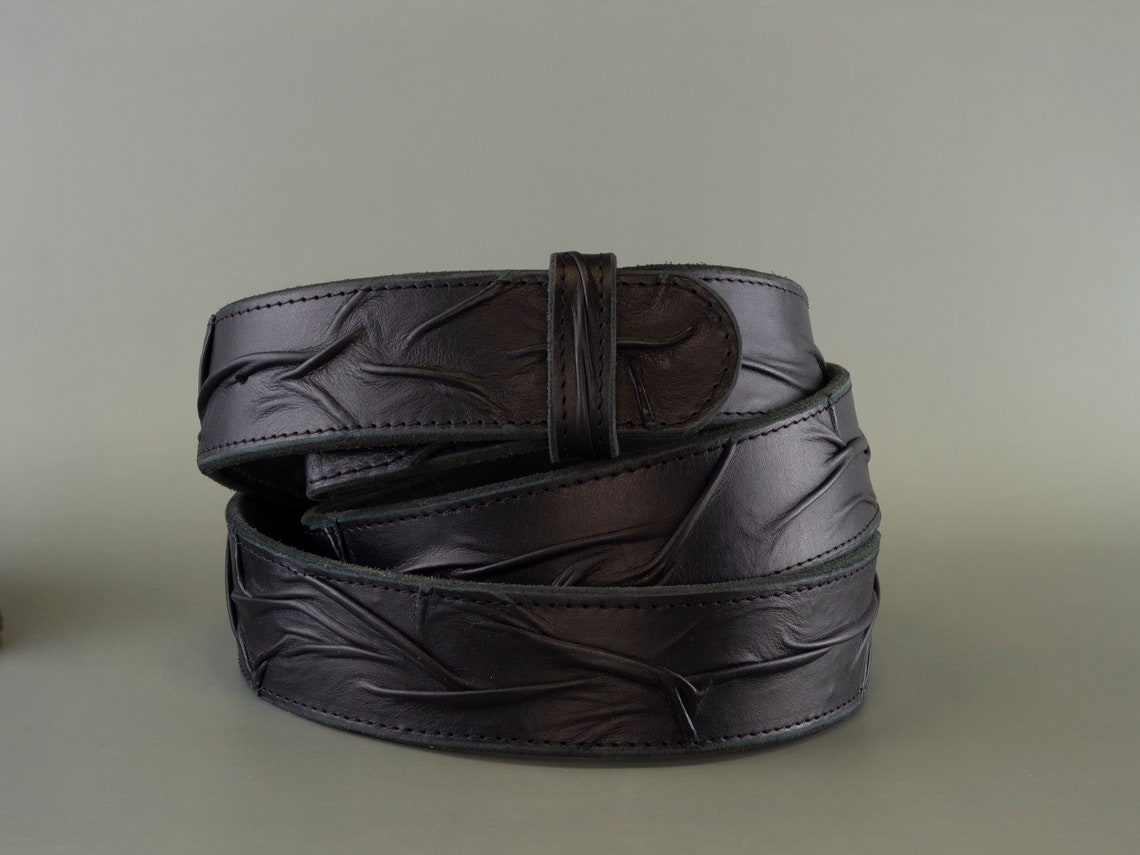 Leather Belt Strap Black Leather Strap Belt Strap for Buckle - Etsy