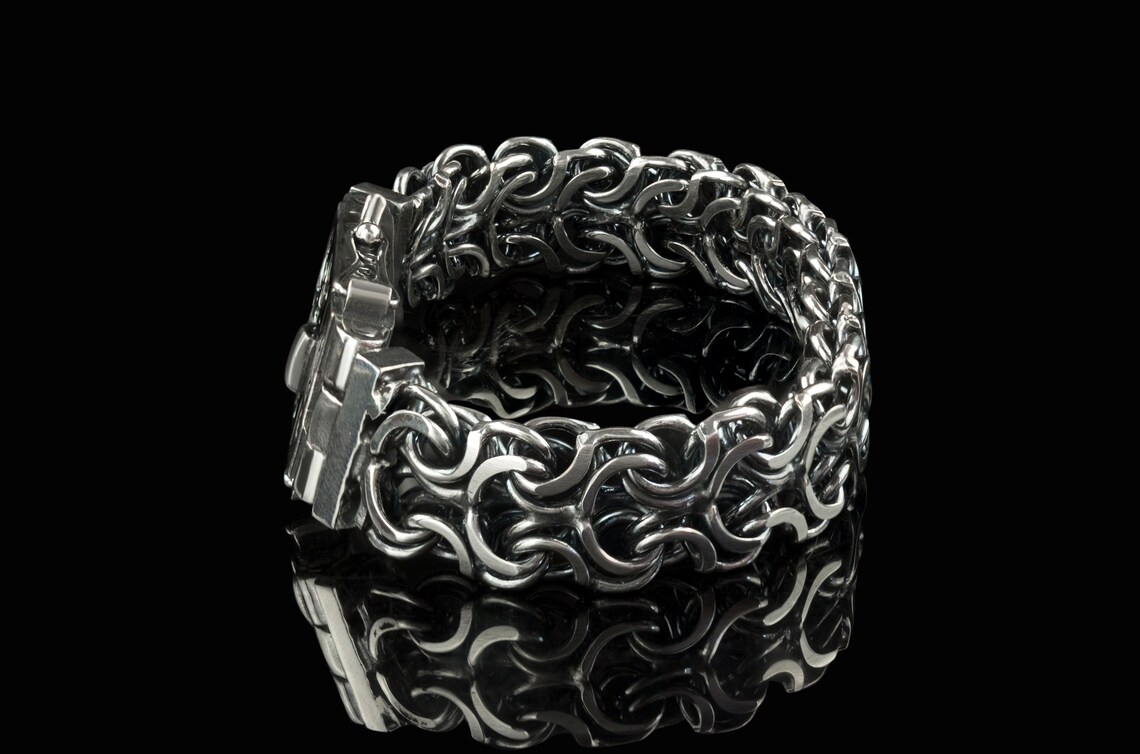 Heavy Bracelet Handmade Silver Bracelet 12 Mm Width Bracelet - Etsy