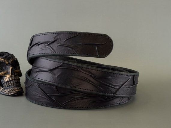 Leather Belt Strap Black Leather Strap Belt Strap for Buckle - Etsy