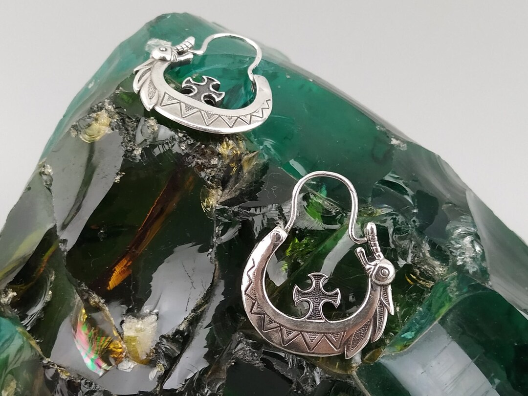 Men’s Sterling Silver Cossack Earrings – Ukrainian Kozak Style, Bold ...
