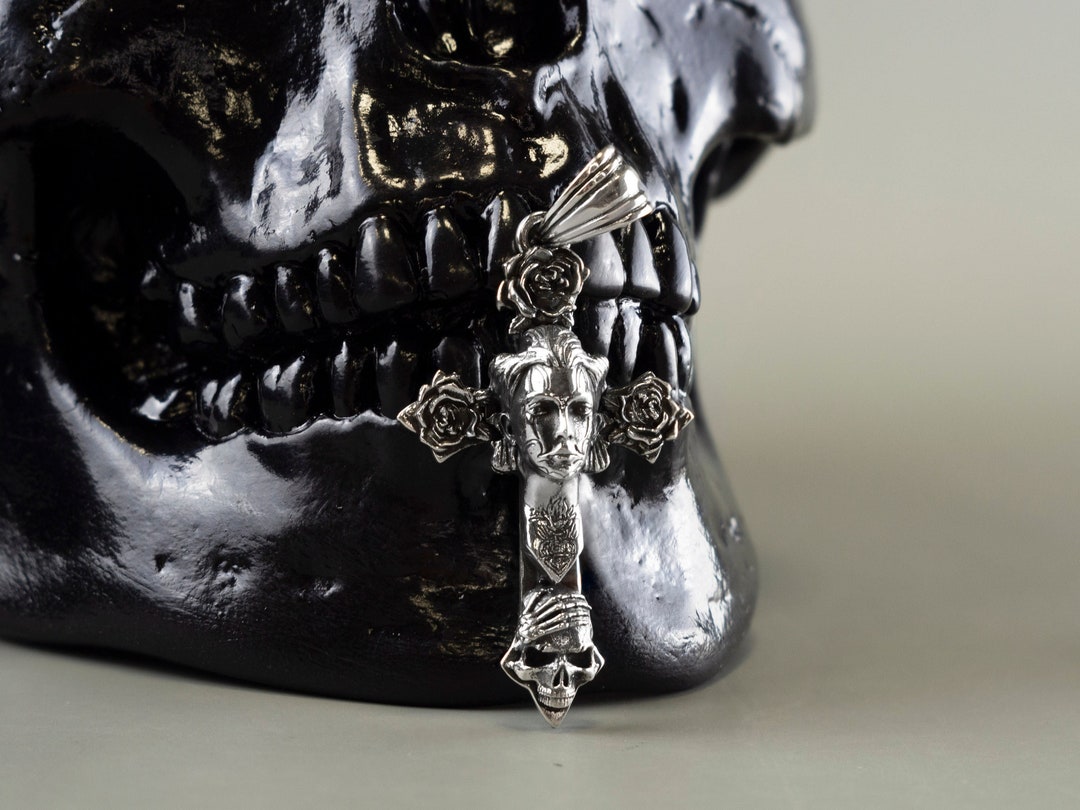 Witches Cross Silver Cross With With Cross With Skull Gothic Cross - Etsy