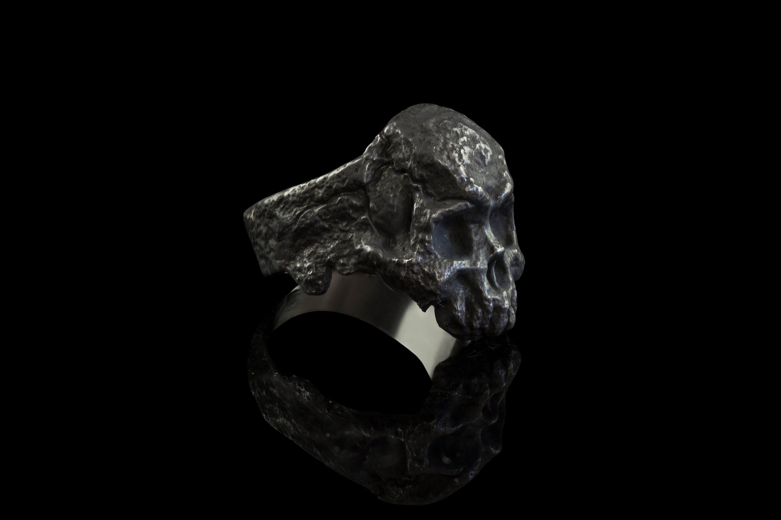 Black Skull Ring Brutalist Skull Ring Biker Ring Biker Jewelry - Etsy