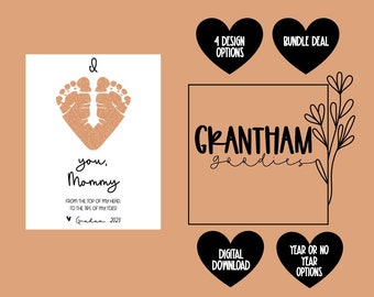 I Love You Beary Much Footprint Art Mama Bear Baby Bear - Etsy