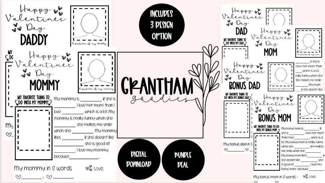 Bundle All About Mom, All About Dad Digital Download, Printable, Kids ...