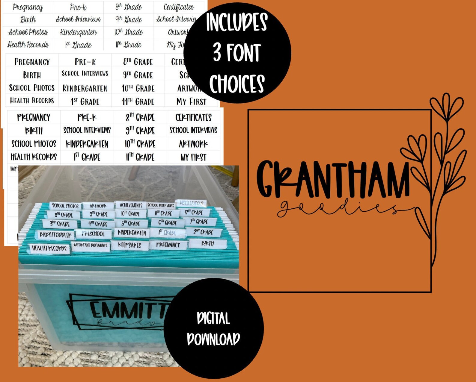 Printable Milestone Box Labels, PDF, School File Box Labels, DIY Memory ...