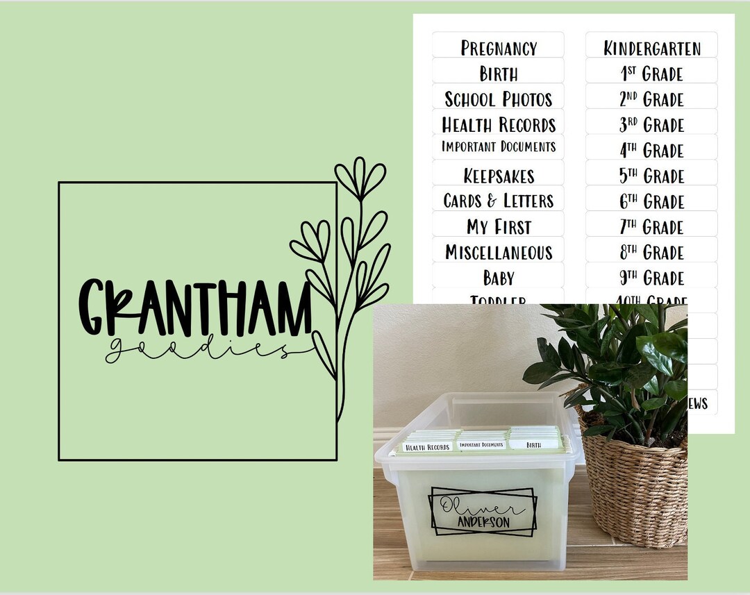 Printable Milestone Tote Labels, School Box, DIY Memory Box, PDF - Etsy