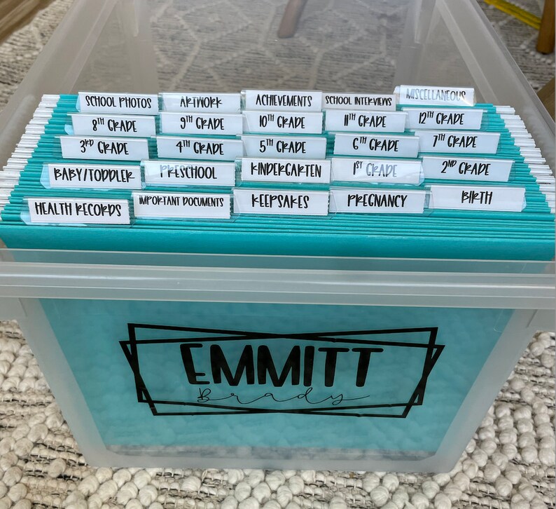 Printable Milestone Box Labels, PDF, School File Box Labels, DIY Memory ...