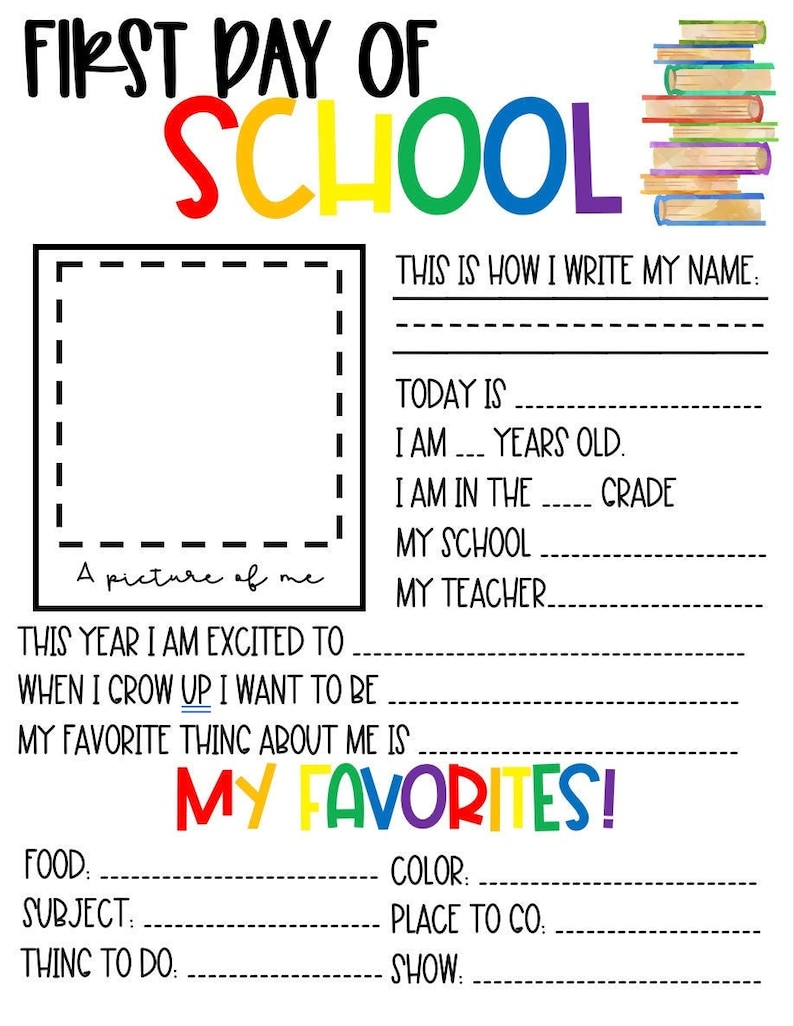 First Day of School Interview-printable, Last Day of School Interview ...