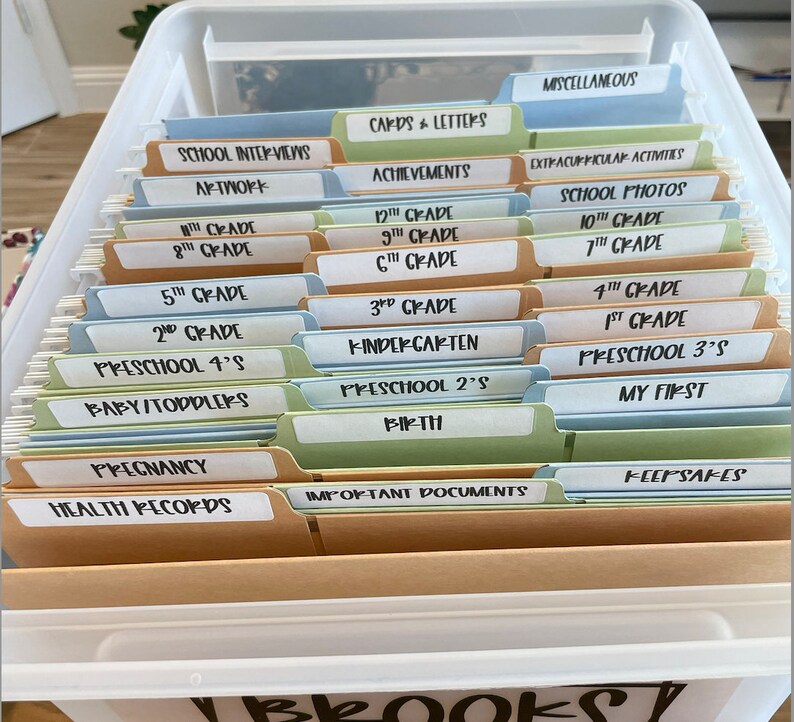 Printable Milestone Tote Labels, School Box, DIY Memory Box, PDF - Etsy