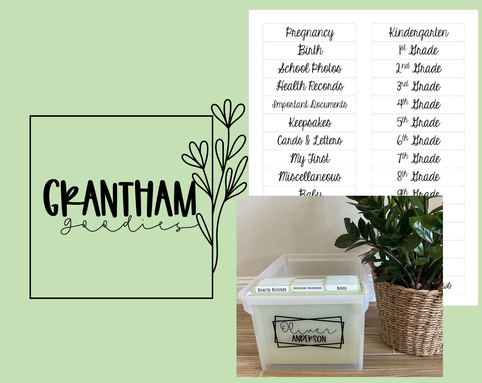 Printable Milestone Tote Labels, School Box, DIY Memory Box, PDF ...