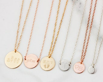 Gold Disc Necklace - Etsy