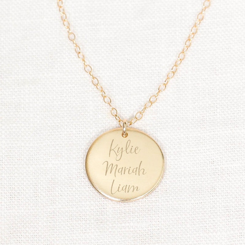 Silver Disc Necklace - Etsy