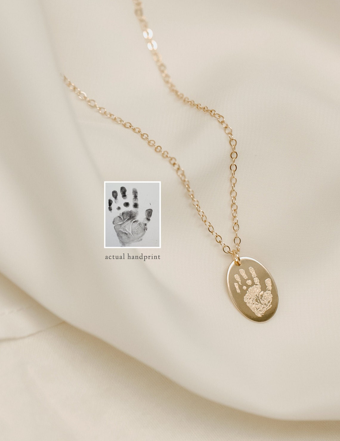 Handprint Necklace Actual Image of Handprint Handprint | Etsy