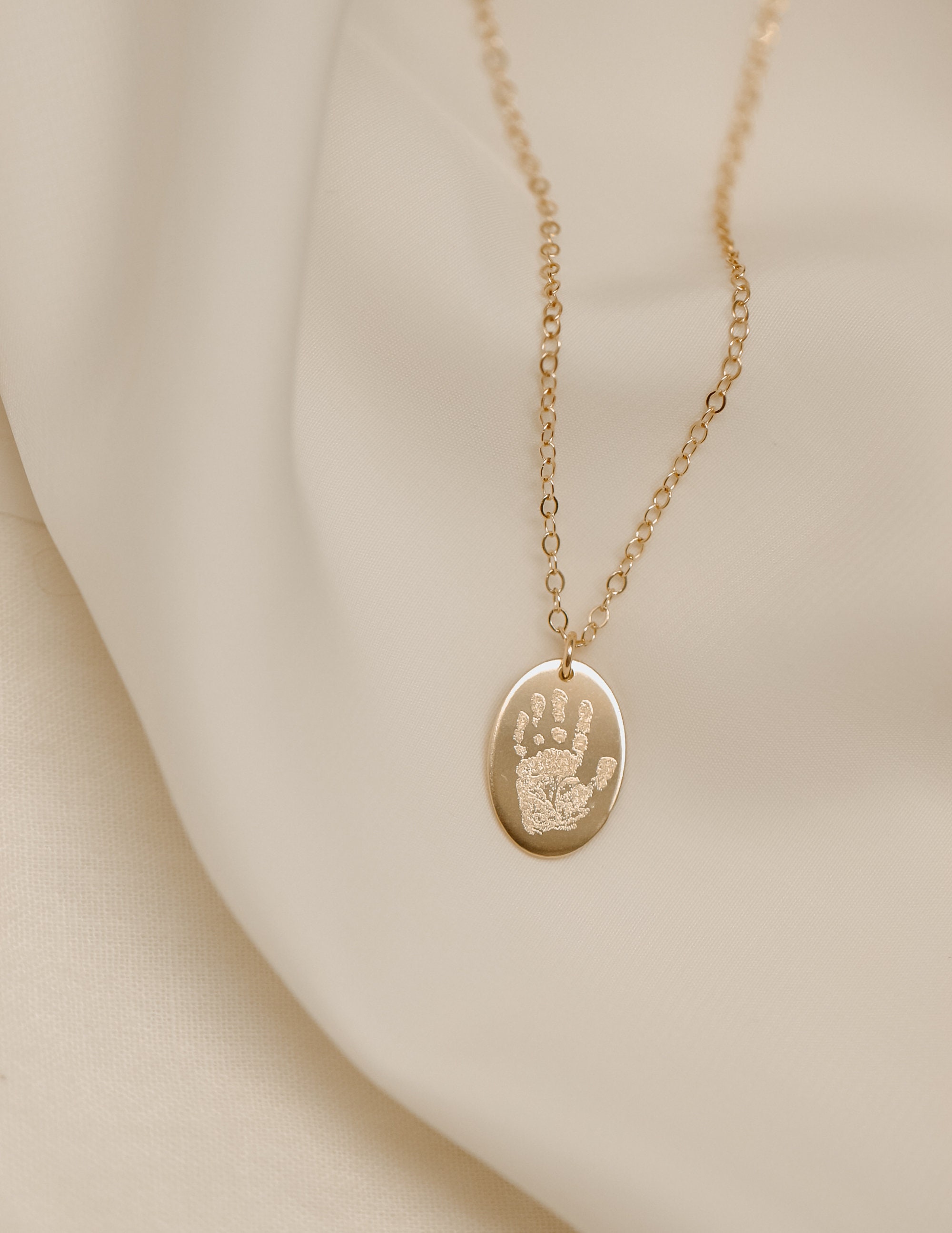 Handprint Necklace Actual Image of Handprint Handprint | Etsy