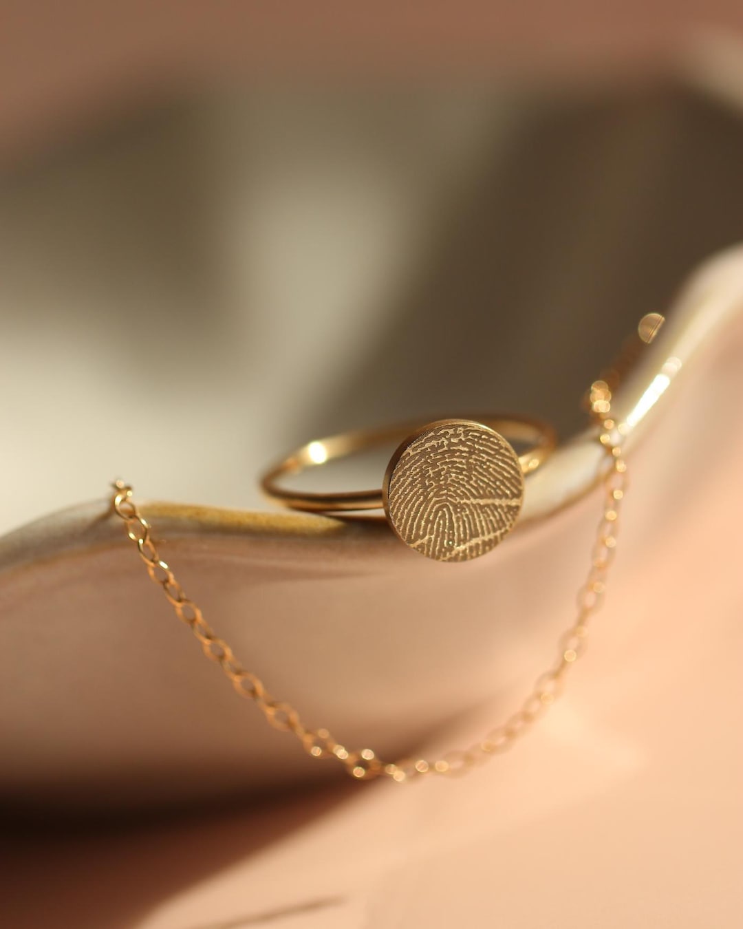 Custom Fingerprint Disc Ring: Engraved Jewelry - Etsy