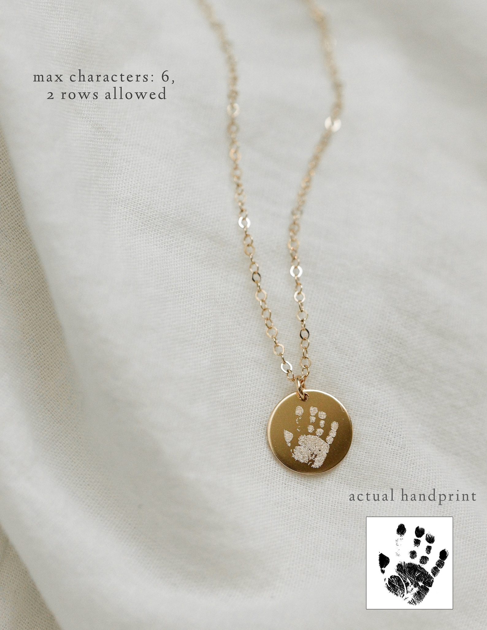 Personalized Handprint Necklace Baby Handprint Pendant | Etsy