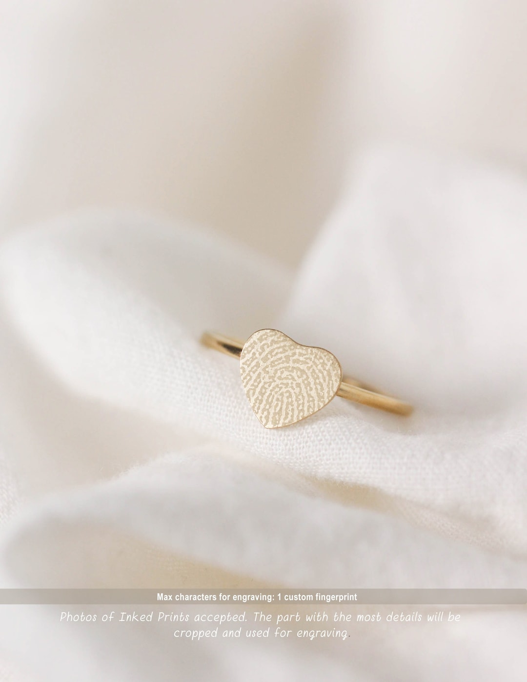 Gold Fingerprint Ring • Custom Fingerprint Ring • Engraved Fingerprints ...