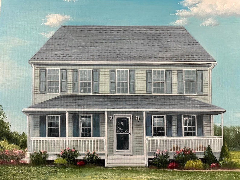 Custom House Portrait Painting, Hand-painted House Portrait, Home ...