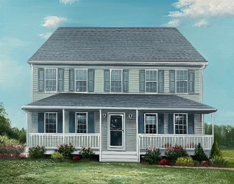 Custom House Portrait Painting, Hand-painted House Portrait, Home ...