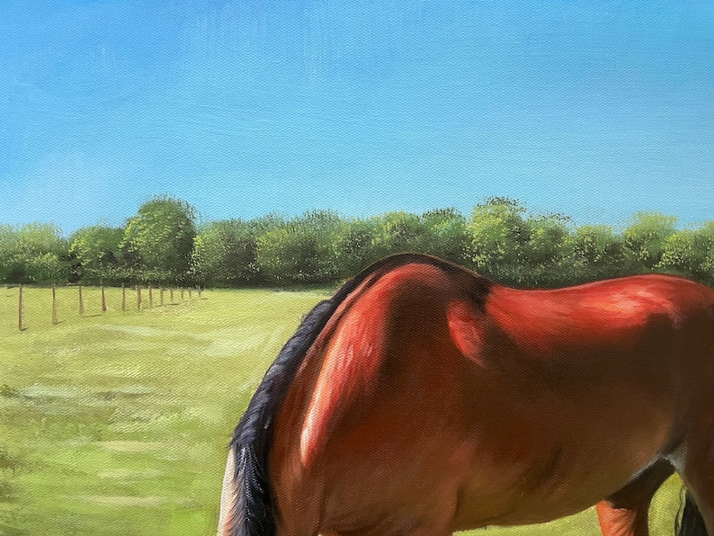 Custom Horse Portrait, Hand Painted Horse Oil Painting on Canvas ...