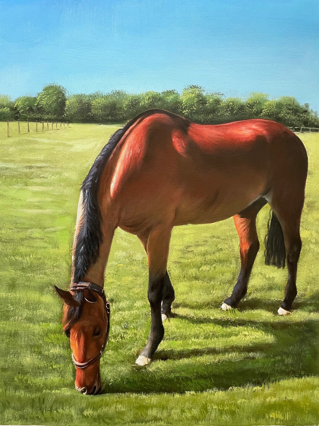 Custom Horse Portrait, Hand Painted Horse Oil Painting on Canvas ...