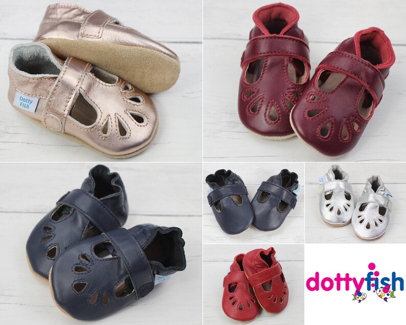 Dotty Fish Soft Leather Baby Shoes. Toddler Shoes. Non-Slip. | Etsy