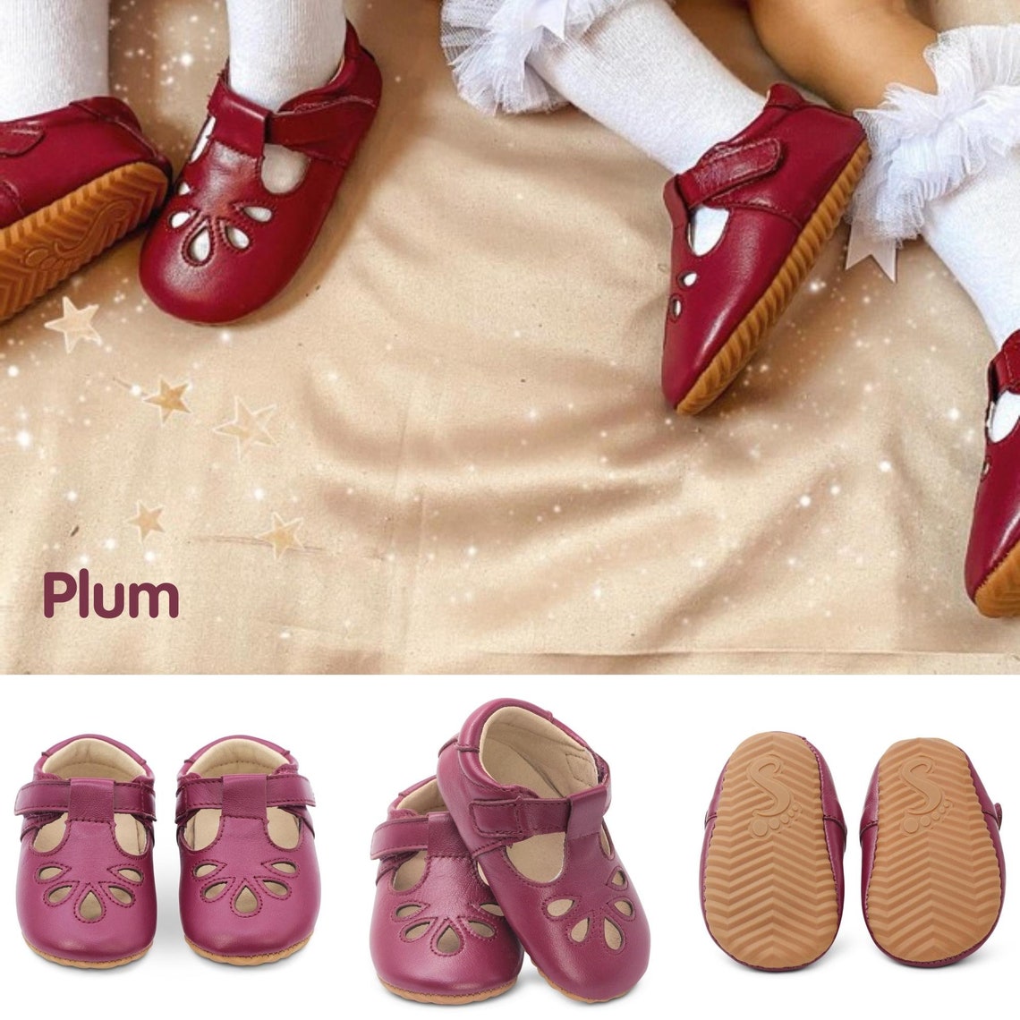 Soft Leather First Walking Shoes Shimmy Shoes by Dotty Fish. - Etsy
