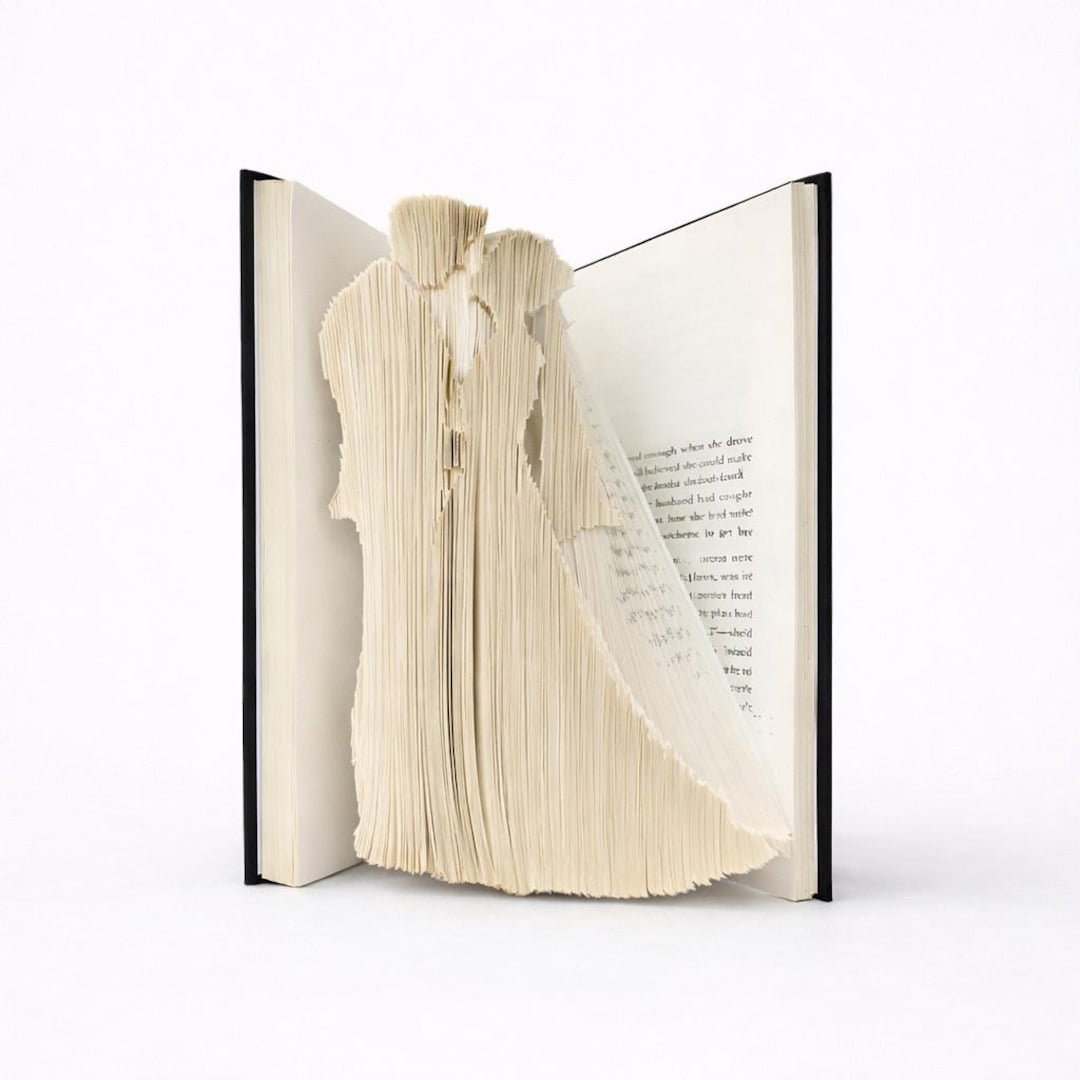 Wedding Couple Book Folding Pattern | Bride Groom Silhouette Art ...