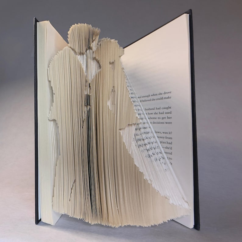 Wedding Couple Book Folding Pattern | Bride Groom Silhouette Art ...